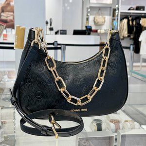 Bags | Michael Kors Cora Large Shoulder Chain Crossbody Bag Mk Embossed ...